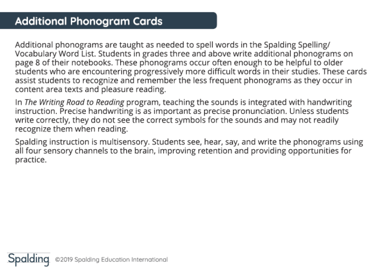 Phonogram Cards – Individual Set of 87 PC2 – Spalding Education